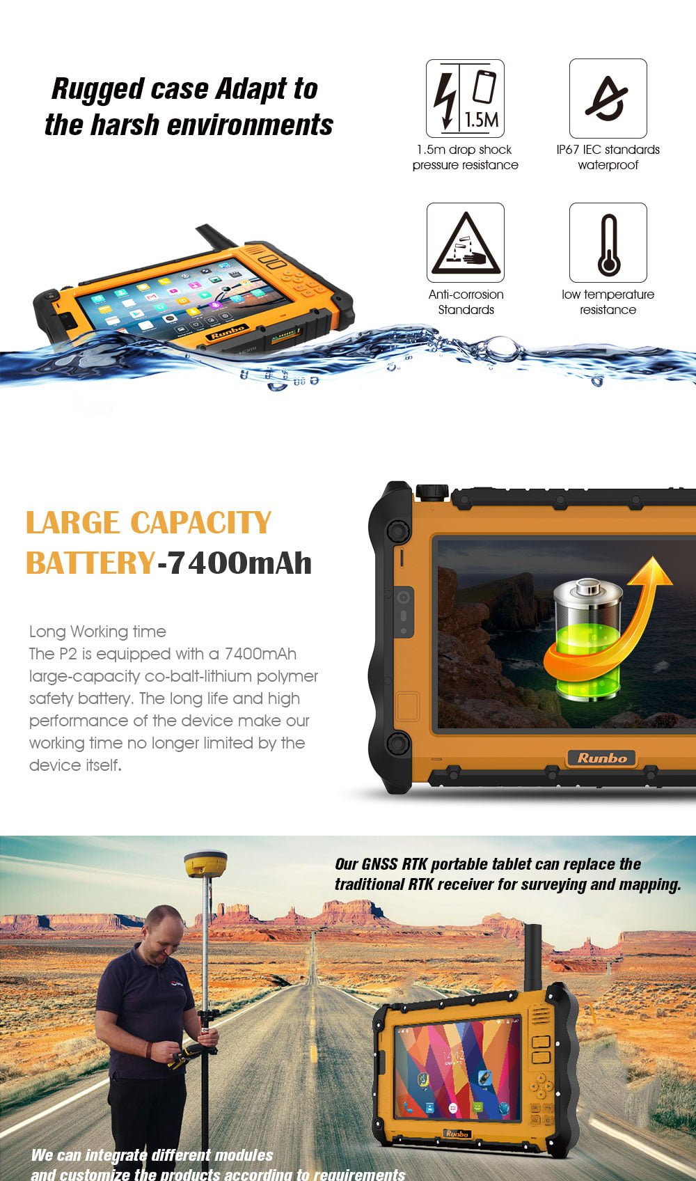 Industrial One | Runbo P2 - Rugged 7″ GNSS RTK Rugged Android Tablet ...